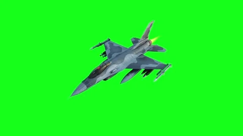 Military fighter jet F-16. green screen ... | Stock Video | Pond5