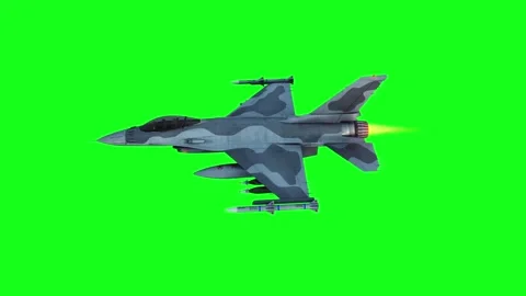 Military fighter jet F-16. green screen ... | Stock Video | Pond5