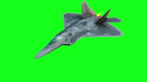 Military fighter jet F-22. green screen ... | Stock Video | Pond5