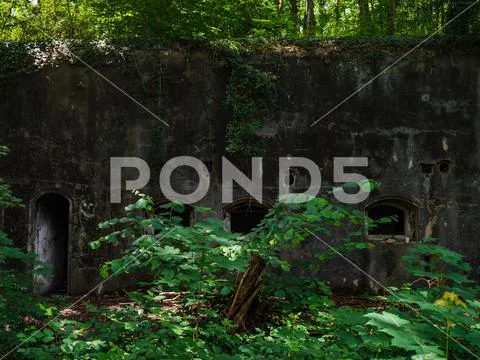 Military fortifications of the First World War. Concrete fort Stock ...