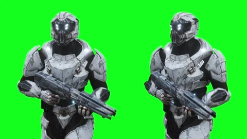 Military futuristic cyborg, robot. Reali... | Stock Video | Pond5