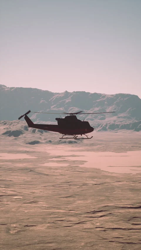 Military Helicopter Flying Over Desert W... | Stock Video | Pond5