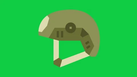 Military helmet icon on green screen, pe... | Stock Video | Pond5