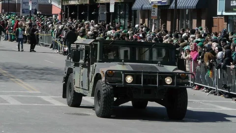 Military Humvee St. Patrick's Parade Sou... | Stock Video | Pond5