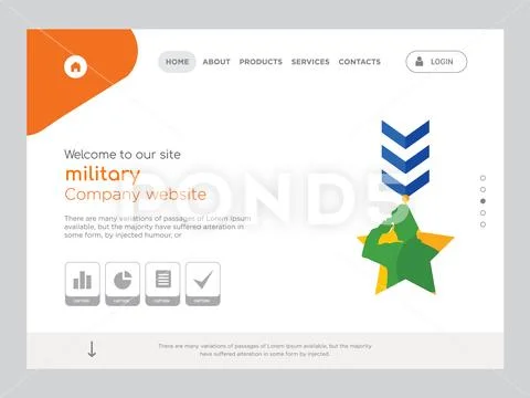 Military Landing page website template design: Graphic #90165249