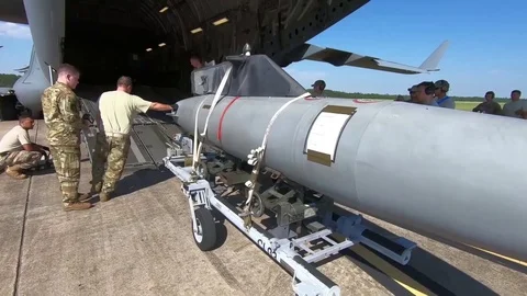 Military logistics personnel loading ord... | Stock Video | Pond5