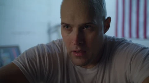 Military Man Resting Looking Off Camera ... | Stock Video | Pond5