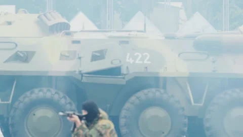 Military mens close hatch of armored per... | Stock Video | Pond5