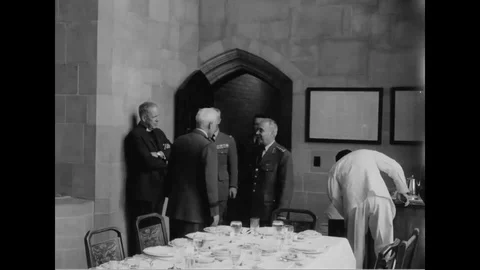 Military officers check dining facility ... | Stock Video | Pond5