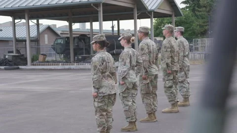 Military Personnel in Formation Saluting... | Stock Video | Pond5