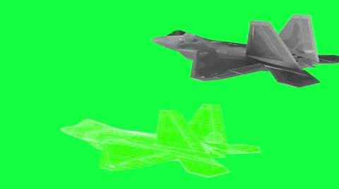 Military plane F-22 , rotate animation ,... | Stock Video | Pond5