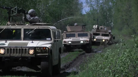 Military Police Company Humvee fire thei... | Stock Video | Pond5
