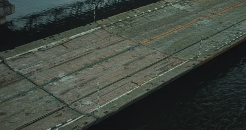 Military pontoon bridge on the river | Stock Video | Pond5