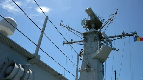 Military radar air surveillance on navy ... | Stock Video | Pond5
