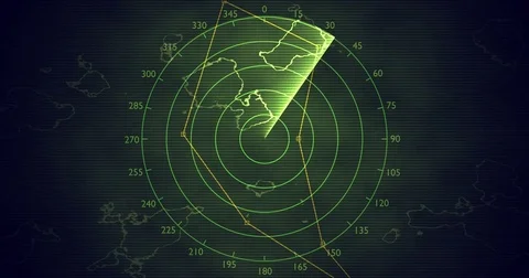 Military radar screen is scanning air tr... | Stock Video | Pond5