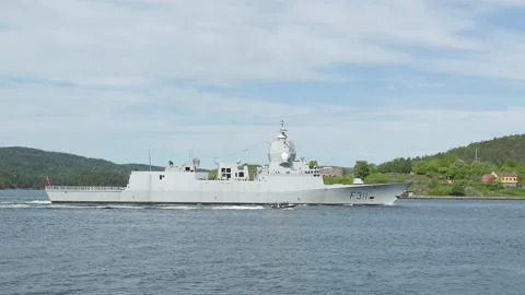 military royal norwegian navy frigate ar... | Stock Video | Pond5