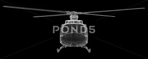 Military sealift helicopter, body structure , wire model Illustration ...