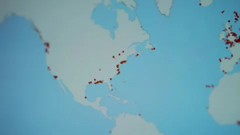 Military ship tracking on world map onli... | Stock Video | Pond5