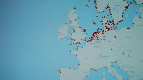 Military ship tracking on world map onli... | Stock Video | Pond5