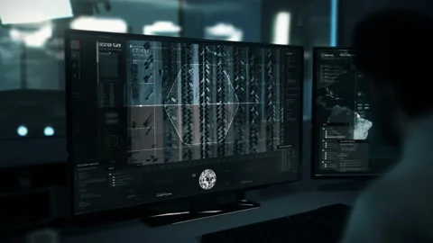 Military surveillance system interface d... | Stock Video | Pond5