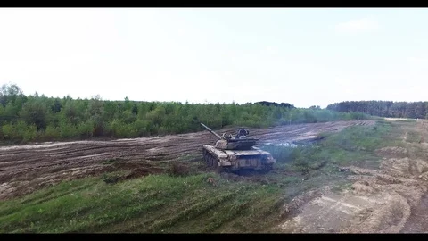 Military Tank In Movement On A Dirt Grou... | Stock Video | Pond5