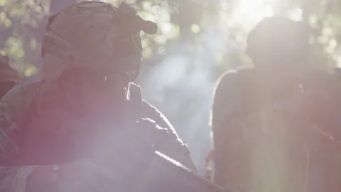 Military Team Pointing Their Rifles | Stock Video | Pond5