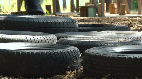 Military Training. Running on Tires. Clo... | Stock Video | Pond5