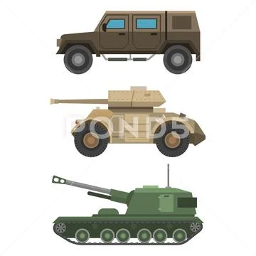 Military transport vector vehicle technic army war tanks and industry armor: Graphic #88727957