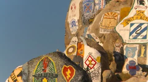 military, unit painted rocks at Fort Irw... | Stock Video | Pond5