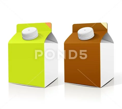 Milk box packaging design isolated collections: Graphic #79220481