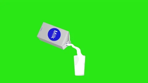 Milk pouring into a glass green screen | Stock Video | Pond5