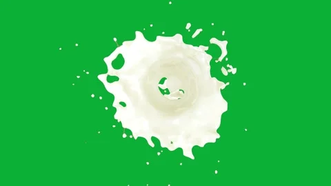 milk splash on green screen background | Stock Video | Pond5
