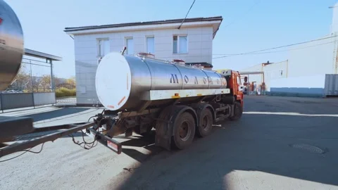 Milk truck in dairy production, a car lo... | Stock Video | Pond5