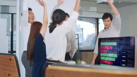 Millennial group of young Asia positive ... | Stock Video | Pond5