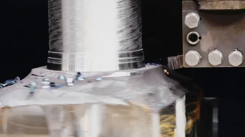 Milling machine cutting the sample part.... | Stock Video | Pond5