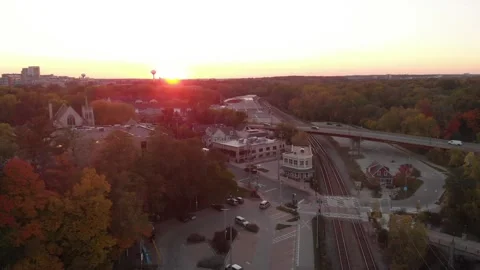 Milwaukee Wisconsin Fall Sunset Drone Ae... | Stock Video | Pond5