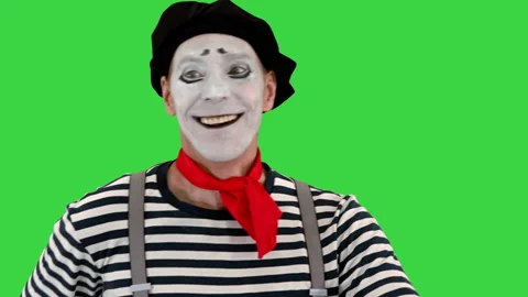 Mime artist smile and simulate walking o... | Stock Video | Pond5