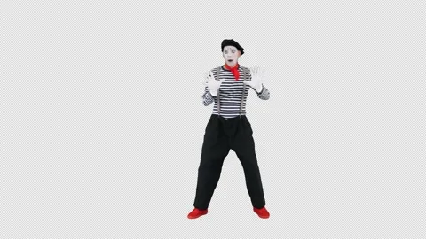 Mime leans to invisible wall, Alpha Chan... | Stock Video | Pond5