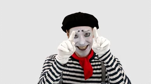 Mime showing his love to camera, Alpha C... | Stock Video | Pond5