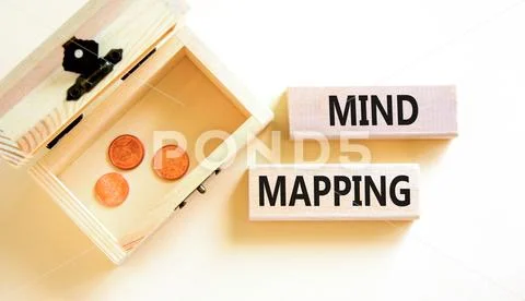 Mind mapping symbol. Concept words Mind mapping on wooden blocks on a ...
