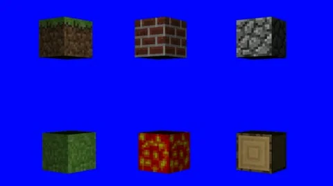 Minecraft Cubes Blue Screen Animation | Stock Video | Pond5