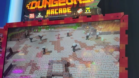 Minecraft Dungeons Arcade Game | Stock Video | Pond5