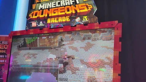 Minecraft Dungeons Arcade Game | Stock Video | Pond5