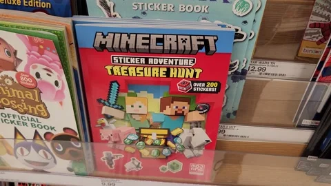 Minecraft Sticker Adventure Treasure Hun... | Stock Video | Pond5
