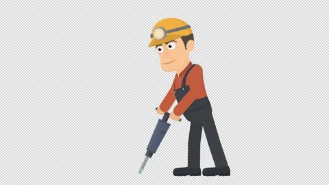 Miner. Animation of a worker with a jack... | Stock Video | Pond5