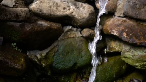 Mineral water spring water tap in the st... | Stock Video | Pond5