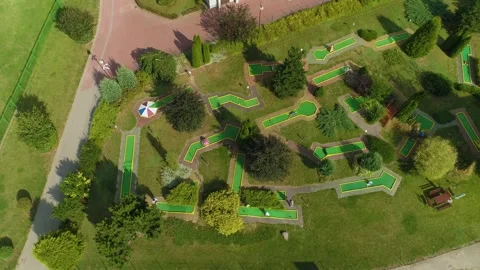Mini Golf Playground Lomza Aerial View P... | Stock Video | Pond5