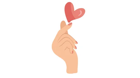 Mini love Heart finger hand sign gesture... | Stock Video | Pond5