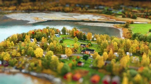 A miniaturized view of the campground an... | Stock Video | Pond5