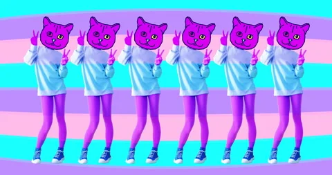 Minimal animation design. Pretty Kitty. ... | Stock Video | Pond5